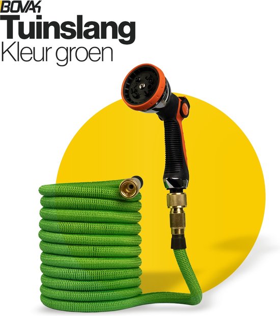 Extra sterke flexibele tuinslang 30 meter groen met gratis opbergtas en ...