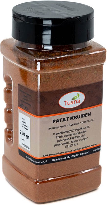 Tuana Kruiden - Patat / Frites Kruiden Zonder Zout - Strooibus 140 Gram ...
