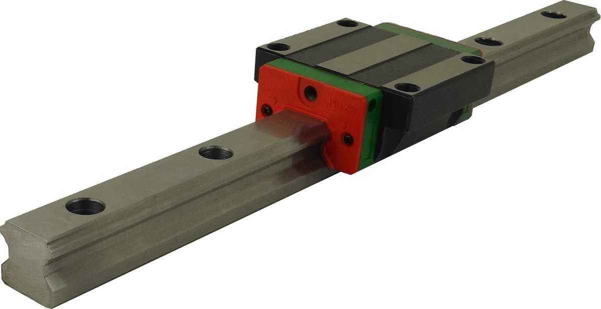 Complete lineaire geleiding 25 mm met flenswagen. Lengte rail 1000 mm | bol