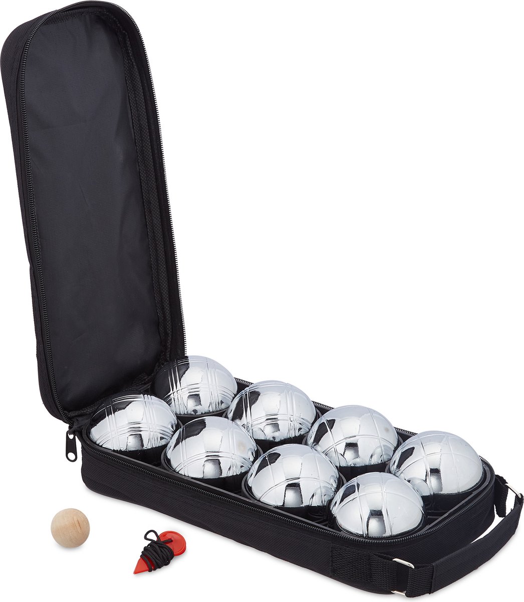 Relaxdays jeu de boules set - 8 ballen - petanqueballen - jeu de boule ...