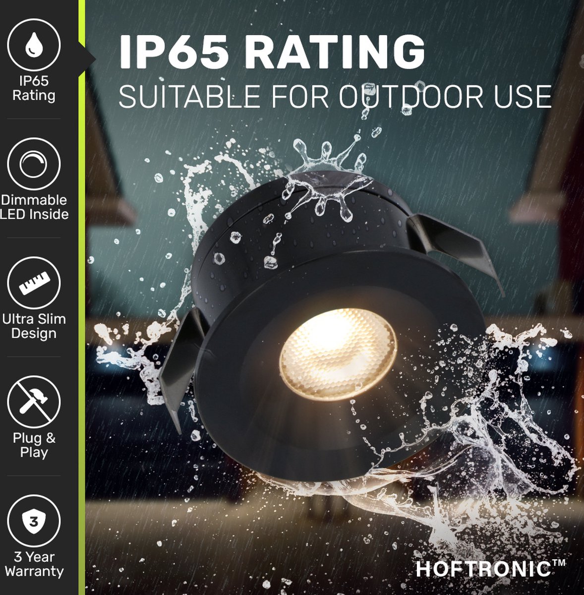 6x Cadiz - Mini 12V LED inbouwspot zwart met trafo - 3 Watt - Dimbaar ...