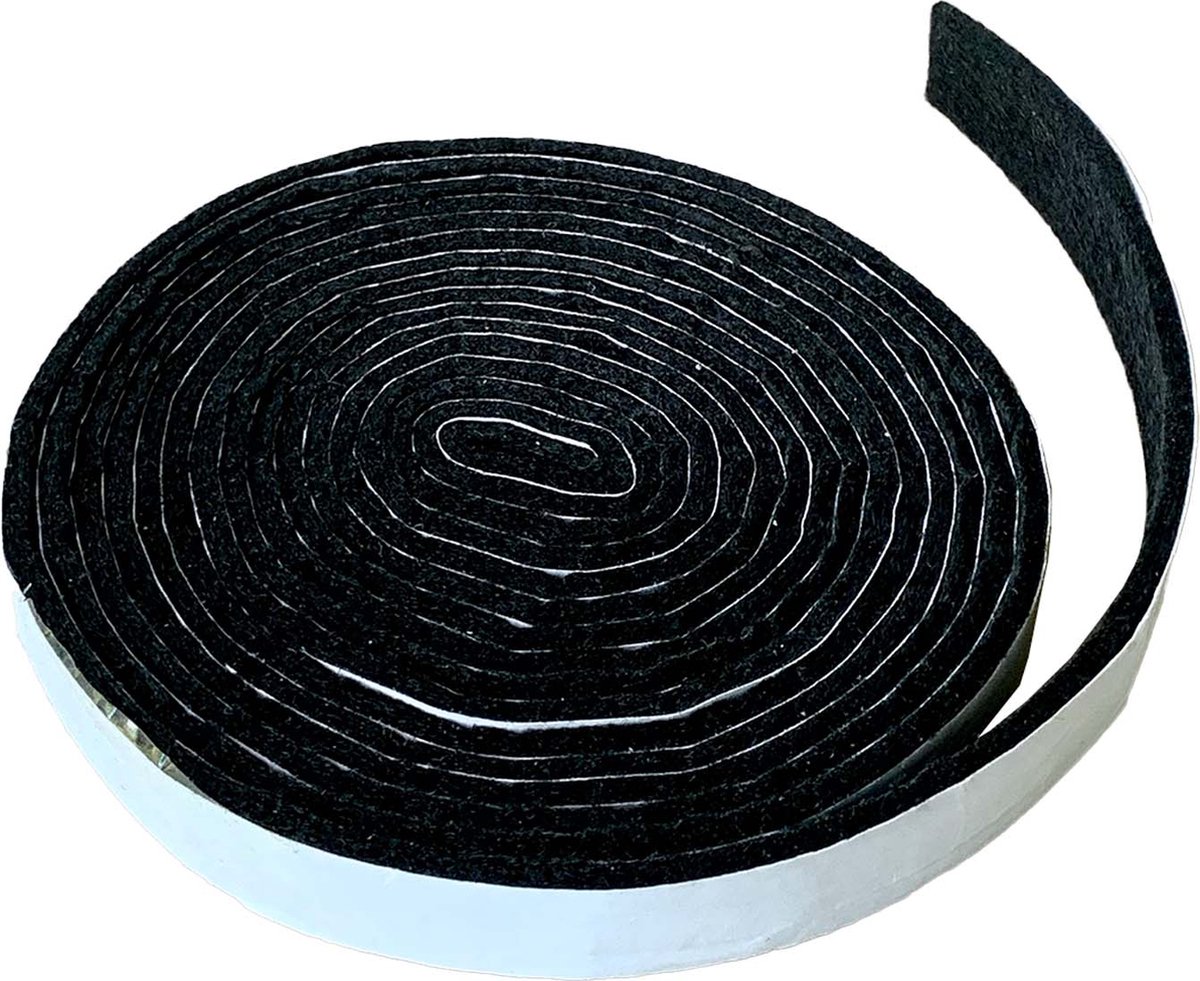 FSW-Products - Zelfklevend meubelvilt Zwart (Rol 3 Meter) - 1.5cm breed ...