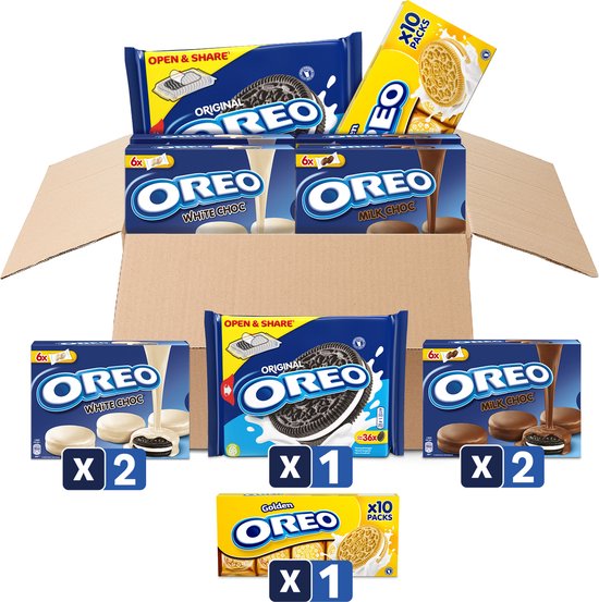 Oreo koekjes mix - Oreo Original, Oreo Golden en Oreo Enrobed - 6 ...