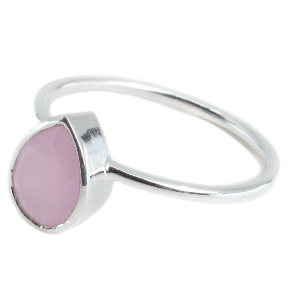 Edelsteen Ring Rozenkwarts – 925 Zilver – Peervorm (Maat 17) | bol