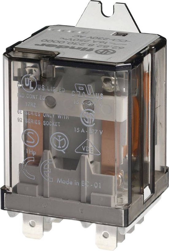 Finder 62.82.8.230.0040 Steekrelais 230 V/AC 16 A 2x wisselcontact 1 stuk(s) | bol.com