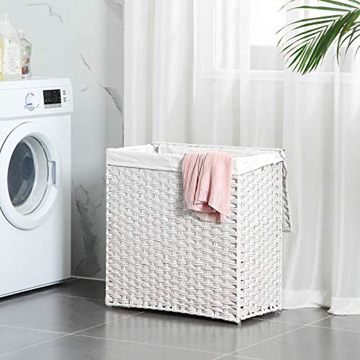 Wasmand - Wasmanden met deksel - Wasmand met deksel - Opbergbox - 57 x ...