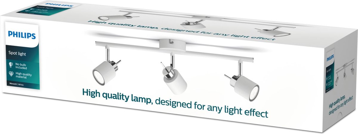 Philips Meranti opbouwspot - 3-lichts - wit | bol