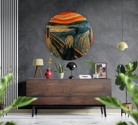 De Schreeuw, Edvard Munch - Foto op Dibond - ⌀ 100 cm | bol