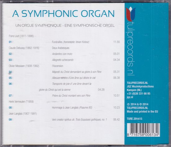 A Symphonic Organ - Franssen Orgel, Bert den Hertog | CD (album ...