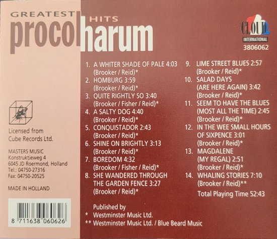 Greatest Hits, Procol Harum | CD (album) | Muziek | bol.com