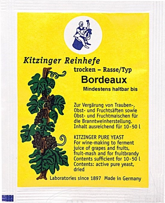 Korrelgist Kitzinger Bordeaux voor 50 l - wijngist - droge wijngist | bol