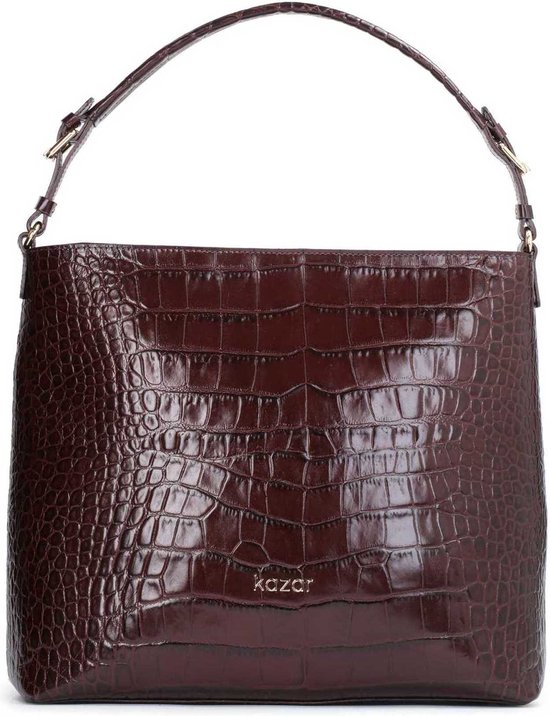 Élégant sac brun avec motif croco en relief | bol