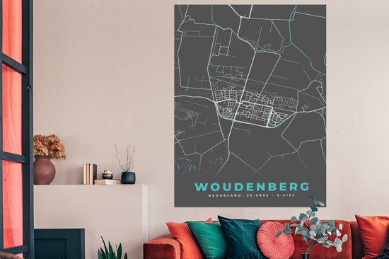 Poster Kaart - Plattegrond - Woudenberg - Stadskaart - 120x180 cm XXL | bol