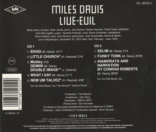 Miles Davis Live-Evil, Miles Davis | CD (album) | Muziek | bol.com
