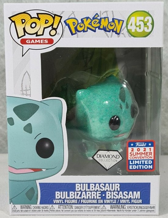 Funko Pop Pokémon Bulbasaur Diamond Collection #453 Édition Limited ...