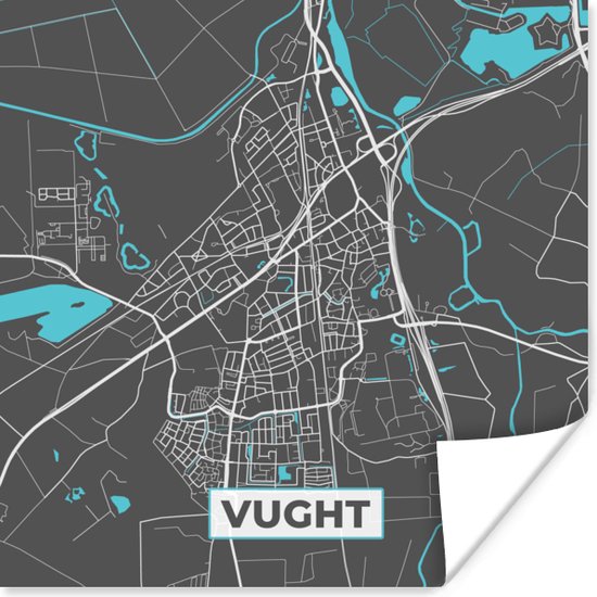 Poster Stadskaart - Plattegrond - Vught - Kaart - 30x30 cm | bol