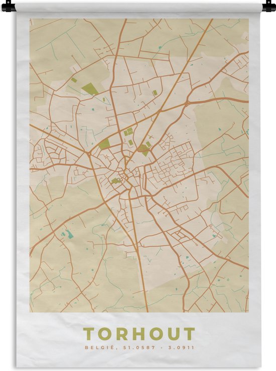 Wandkleed - Wanddoek - Plattegrond - Stadskaart - Kaart - Torhout ...