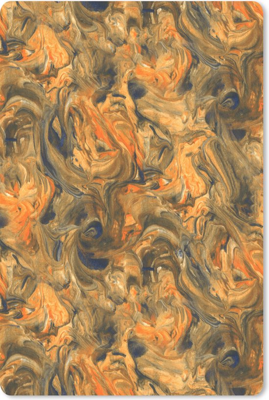 Verf - Bruin - Oranje - Marmer print - Design | bol.com