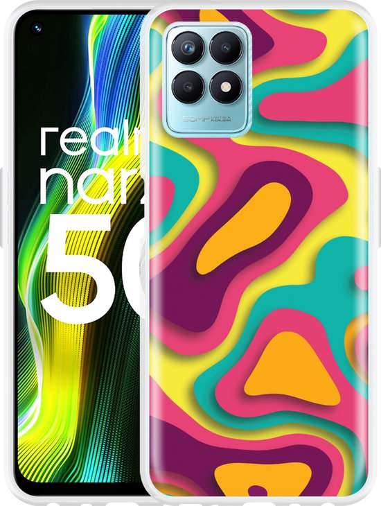 Realme Narzo 50 Hoesje Retro Colors - Designed by Cazy | bol.com