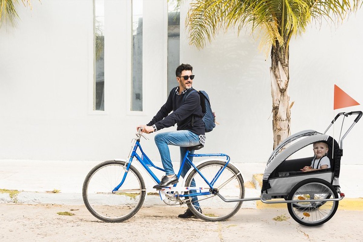 Fietskar Voor Kinderen - 3 in 1 - Geschikt voor 2 Kinderen ...