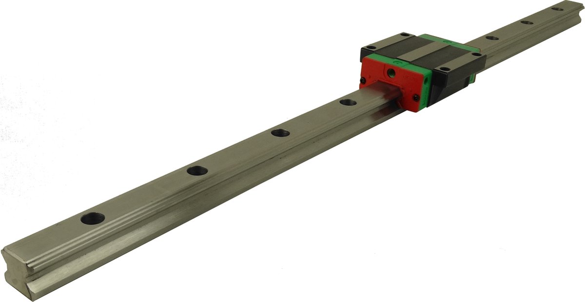 Complete lineaire geleiding 20 mm met flenswagen. Lengte rail 1000 mm ...