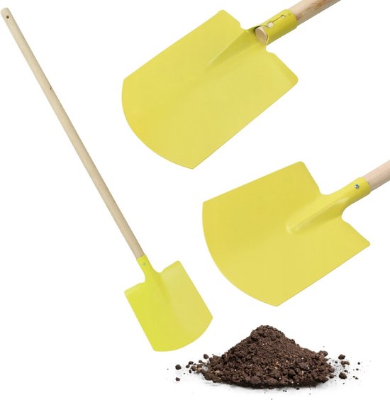Rechte schep, geel "Kleine tuinier", kinderschep 85x15 cm | bol