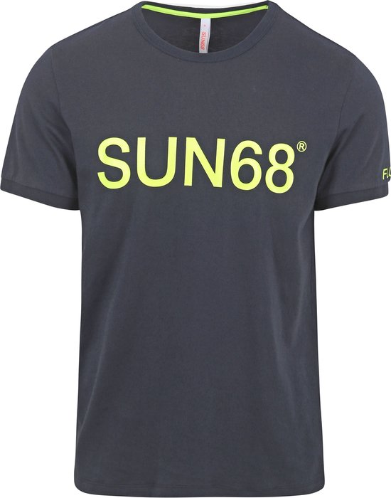 Sun68 - T-Shirt Print Logo Navy - Heren - Maat XL - Modern-fit | bol