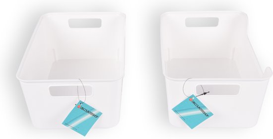 Praktische Opbergboxen voor Thuisgebruik - Set van 2 Witte Plastic ...
