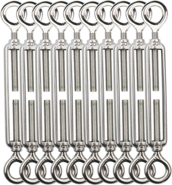 10 stks M5 Spanschroef Oog en Oog,304 Roestvrij Staal Spanningsdraad ...