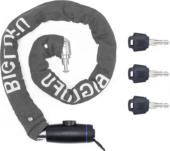 Fietsslot, hoge veiligheid kettingslot met sleutel, 90 cm lengte en 9 ...