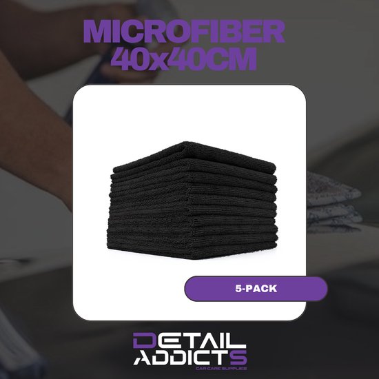 Detailaddicts | Premium Microfiber Edgeless 40x40cm Black | 300gsm | 5 ...