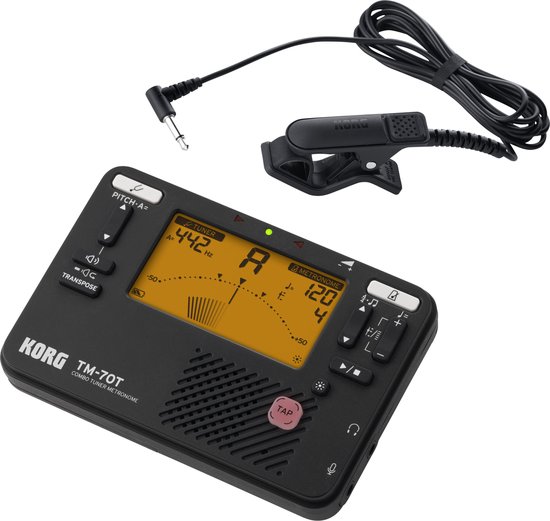 Korg TM-70T C BK Combo Tuner Metronome + Contact Microphone ...