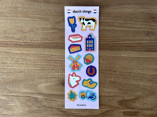 Sticker sheet Nederland – handgetekend – unieke illustraties – Holland ...