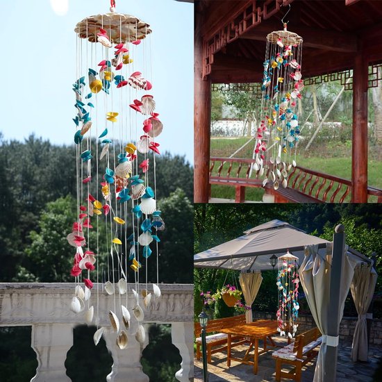 Windbel met Schelp, Windspel Maritiem, Windgong voor Buiten, Handgemaakt, voor... | bol