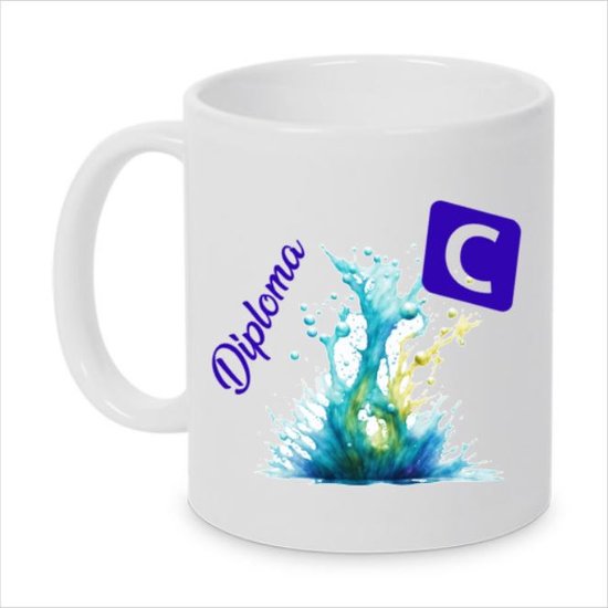 Bedrukte mok Zwemdiploma C, Diploma C, Zwemdiploma, Mok met tekst ...