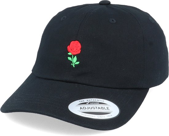Hatstore- Tiny Red Rose Black Dad Cap - Iconic Cap | bol