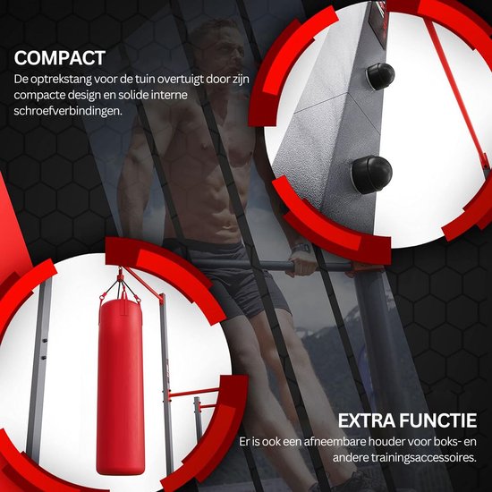 Turnrek - Rekstok - Duikelrek - Tuinrek - Grijs met Rood | bol