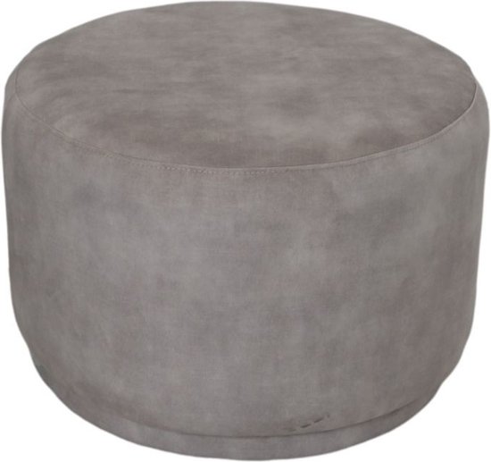 Bolton Poef - 55x55x40 - Lichtgrijs - Velours - poef rond velvet ...