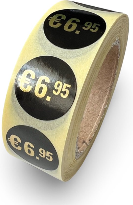 Prijssticker €6,95 - 500 Stuks op rol - rond 20mm - korting sticker ...