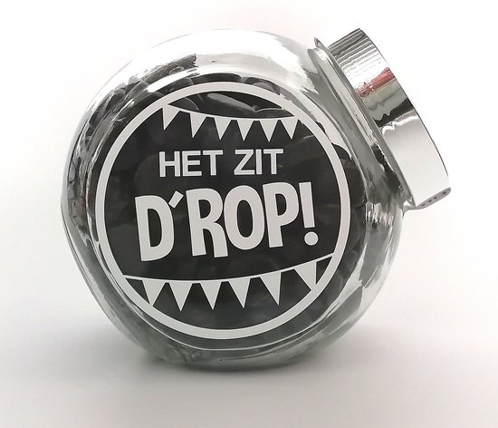 Grote snoeppot - bedankt cadeautje - "Het zit d'rop" einde schooljaar ...
