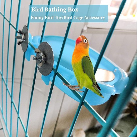 Vogelbad zoete huisdier papegaai bad vogel badkist met spiegel papegaai kooi accessoires | bol
