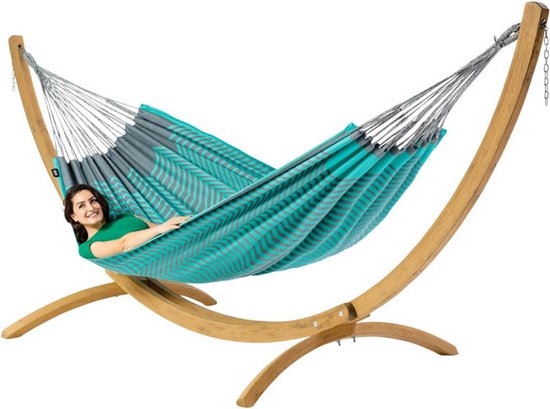 Hangmat Sounds of Canada met houten standaard - 2 persoons hangmat ...