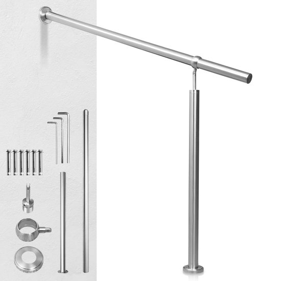 Edelstaal Trapleuning leuning 180cm RVS Reling Wandleuning roestvrij ...