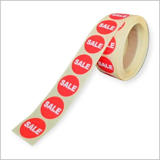 Sticker - "SALE" - Etiketten - Fluor Rood - 20mm - 500 Stuks - Signaal ...