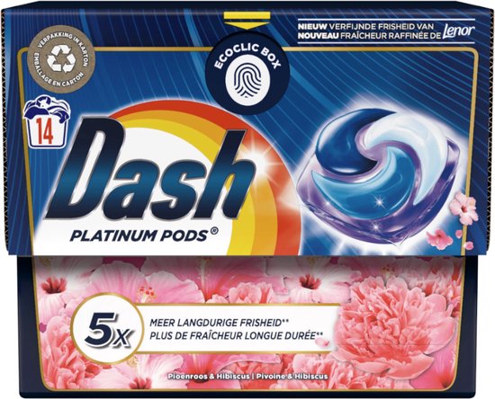 Dash Pods platinum 14sc - 380.8gr Pioenroos & Hibiscus | bol