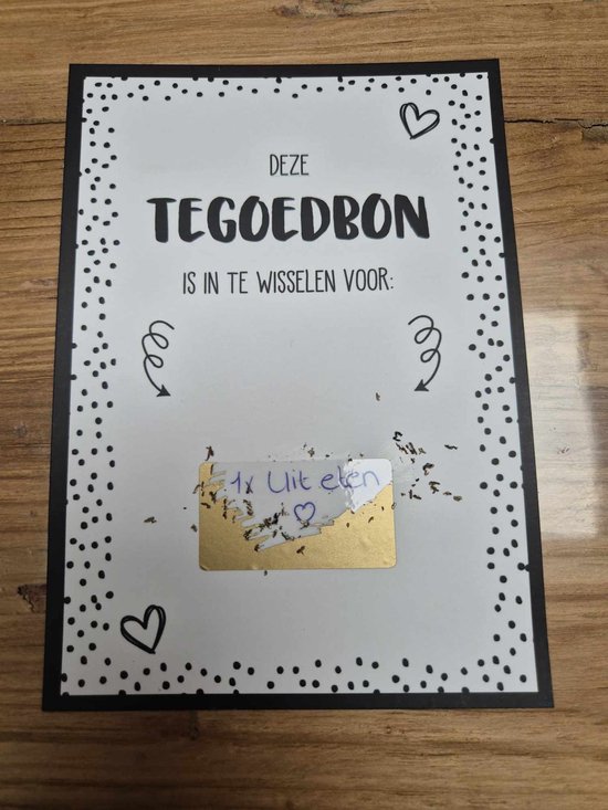 1x Tegoed - Tegoedbon - DIY kraskaart - Inclusief envelop - Cadeaubon ...