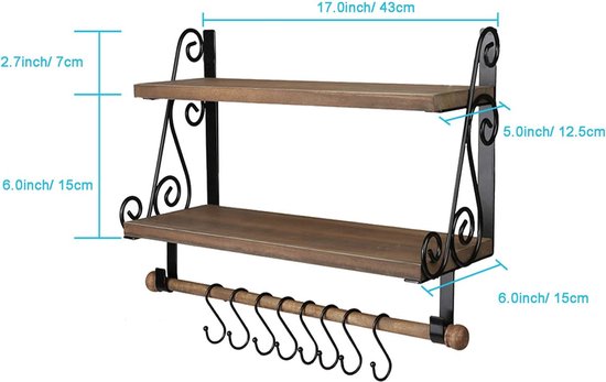 Wandplank Zwevende Planken Wandmontage Hangplanken, Hout Wandrek ...