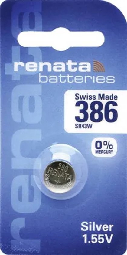Renata SR43W 386 Horloge Zilveroxide 10 stuks | bol
