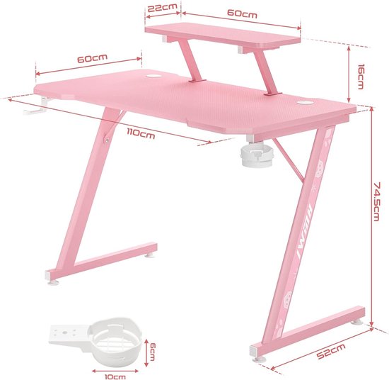 Grote ergonomische gaming computer bureau koolstofvezel tafelblad E ...