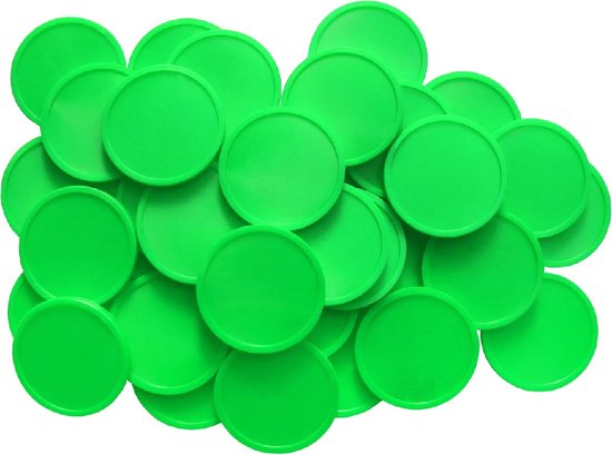 Jetons vierges / jetons de boisson - Vert fluor - 1000 pièces | bol